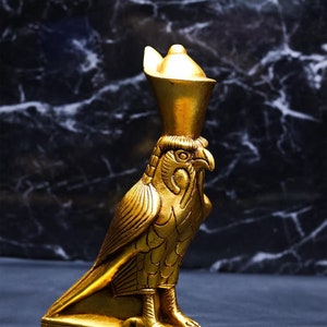 Golden Egyptian God Horus Statuette, Horus Statue, God of the Sky ...