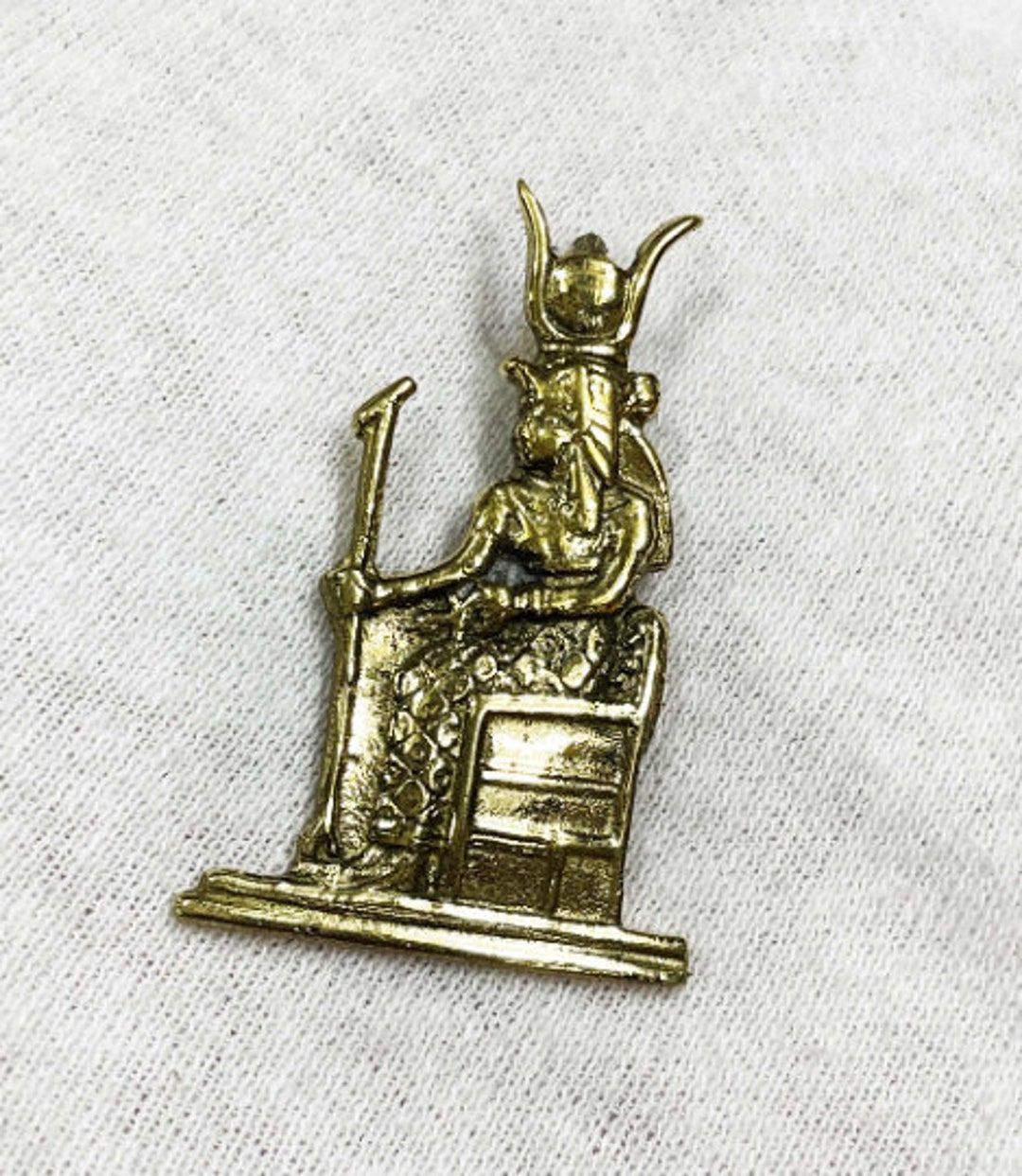 Egyptian ISIS Wearing Hathor's Sun Disk Handmade Accessories Gold Wash ...