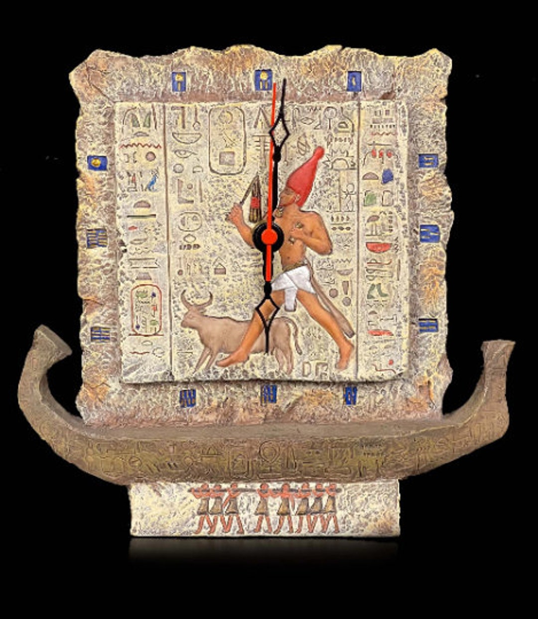 Unique Egyptian Clock With Amun Ra and Hathor Goddess of Women and ...