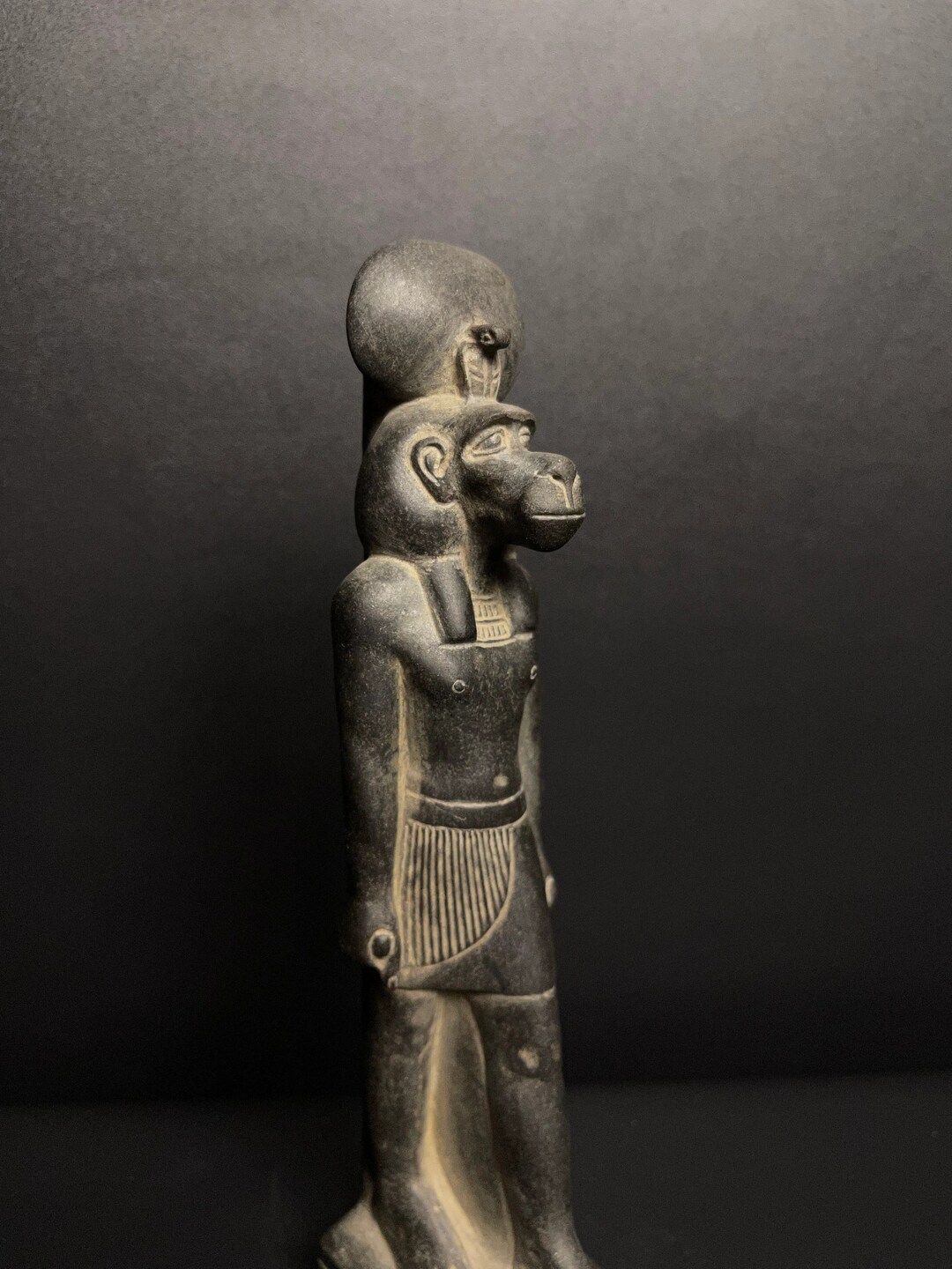 Egyptian Thoth Presenting Baboon Like a Human Altar Statue From Schist ...