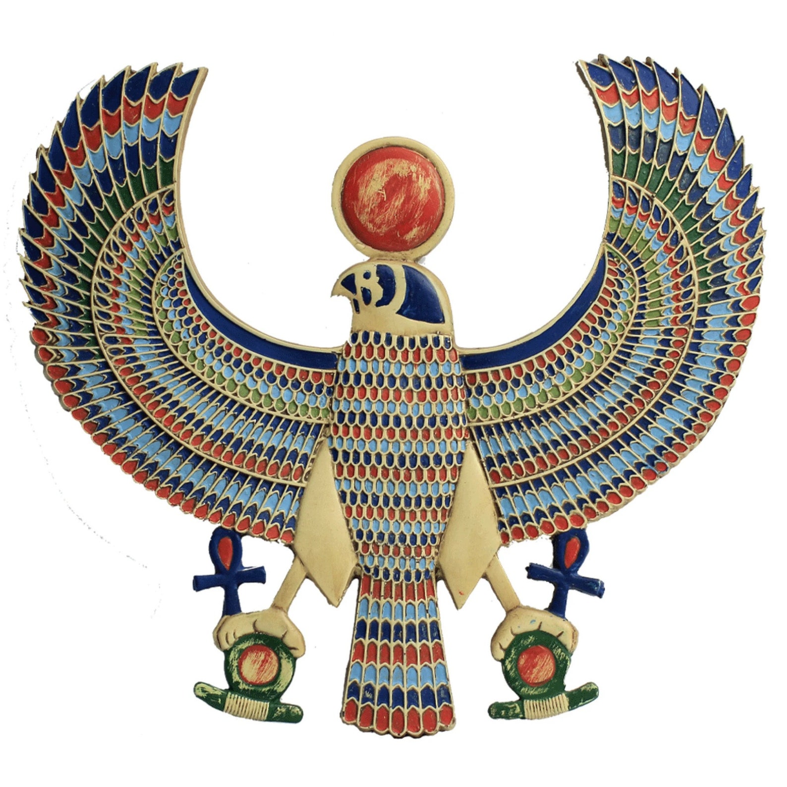 Horus Falcon Figurine Holding Ankh Replica Handmade Altar - Etsy