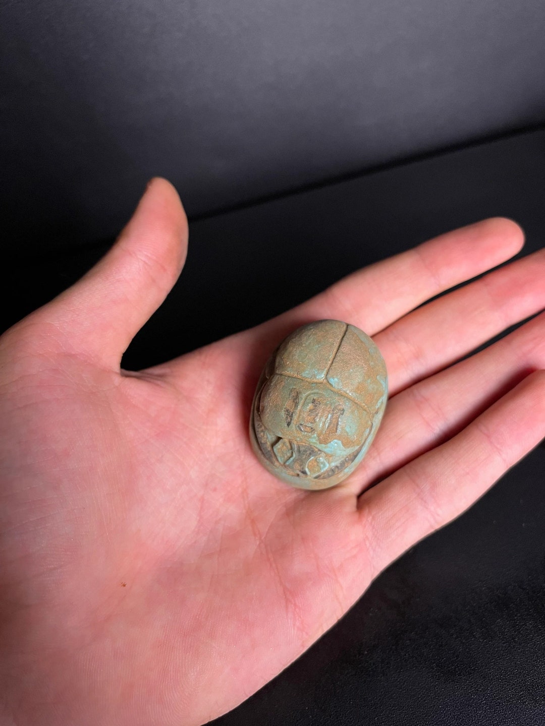 Fantastic Egyptian Scarab With ISIS Goddess of Love in the Back ...