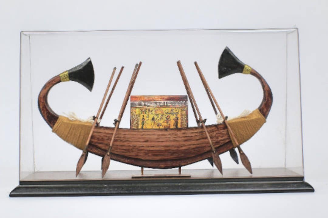 Queen HATSHEPSUT Sun Boat in a Glass Box - Made From Wood With the ...