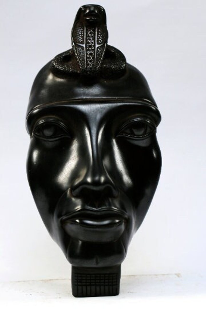 Rare BLACK Amazing AKHENATEN Mask Replica Altar Statue Made - Etsy