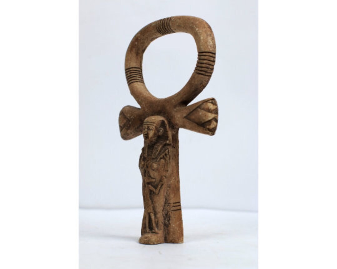 Unique Egyptian Ankh (key of Life) Ushabti of Isis Knot Holding Anubis ...