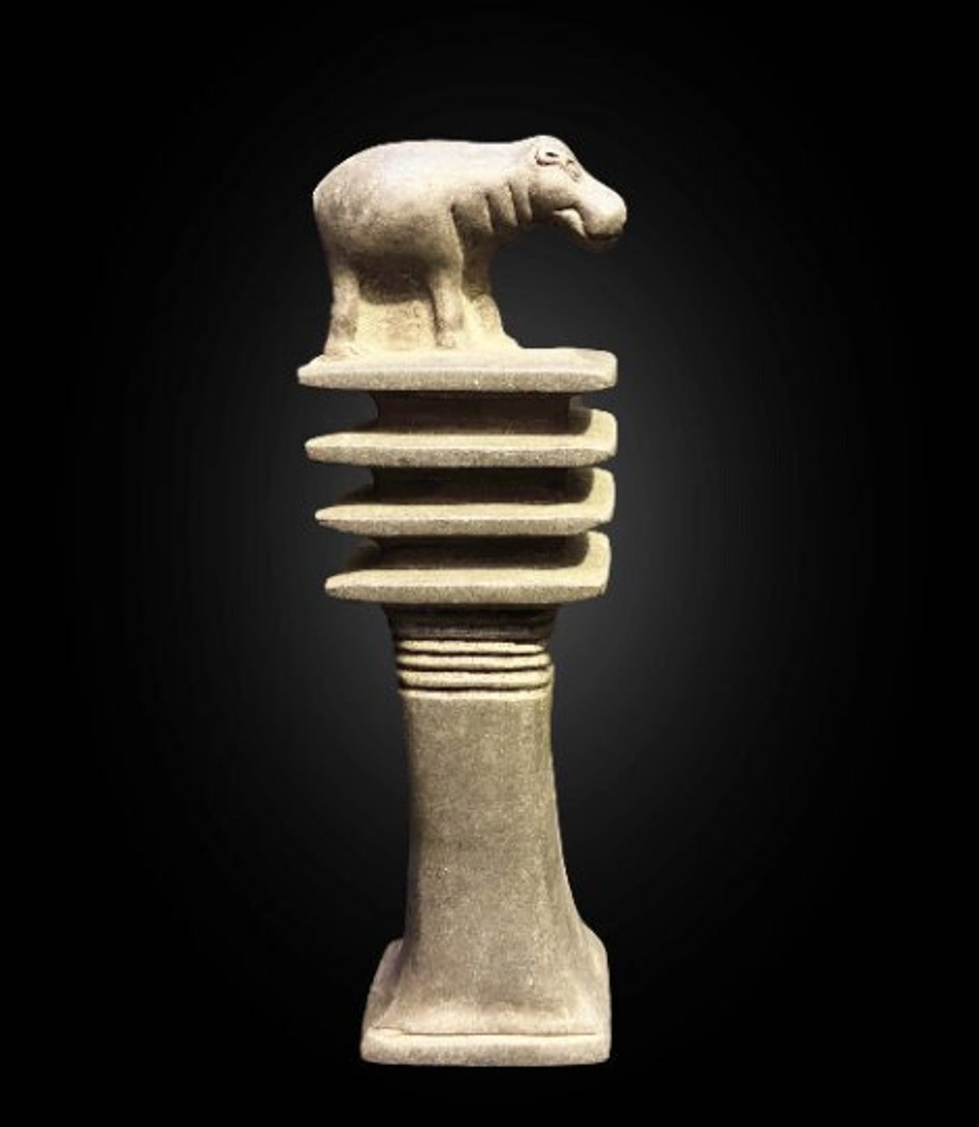 Carved Djed of God Osiris With the Egyptian Hippo - Djed - God Osiris ...