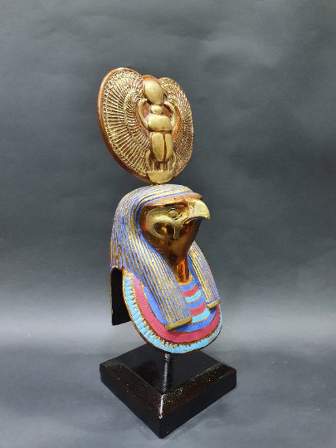 Amazing Horus Falcon Head With a Sharp Look and the Scarab With the ...