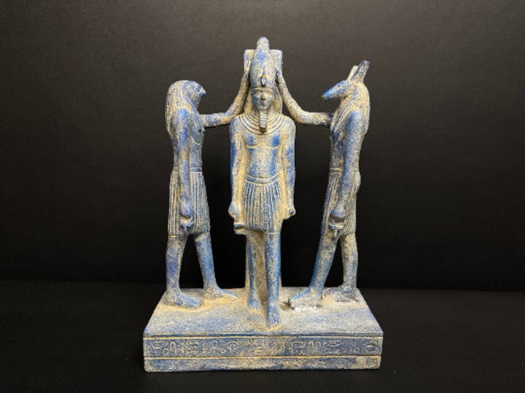 The Triad of Rameses III, the God Horus and the God Seth Performing the Coronation of Rameses ...