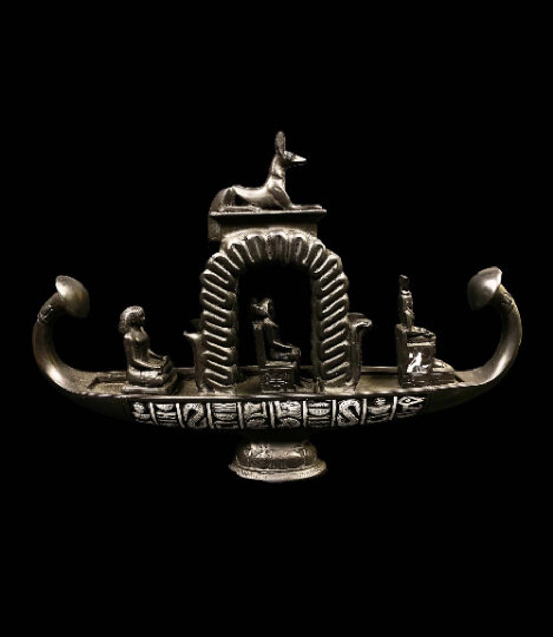 Handmade Egyptian Boat - God Anubis - Jackal Dog - Replica Boat ...