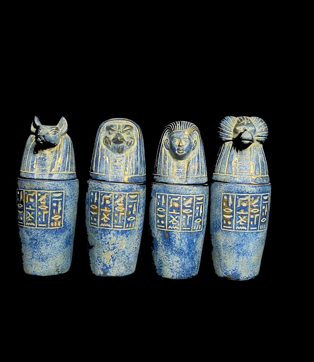 Unique Canopic Jars - the Four Fantastic Blue Jars Made for You With ...