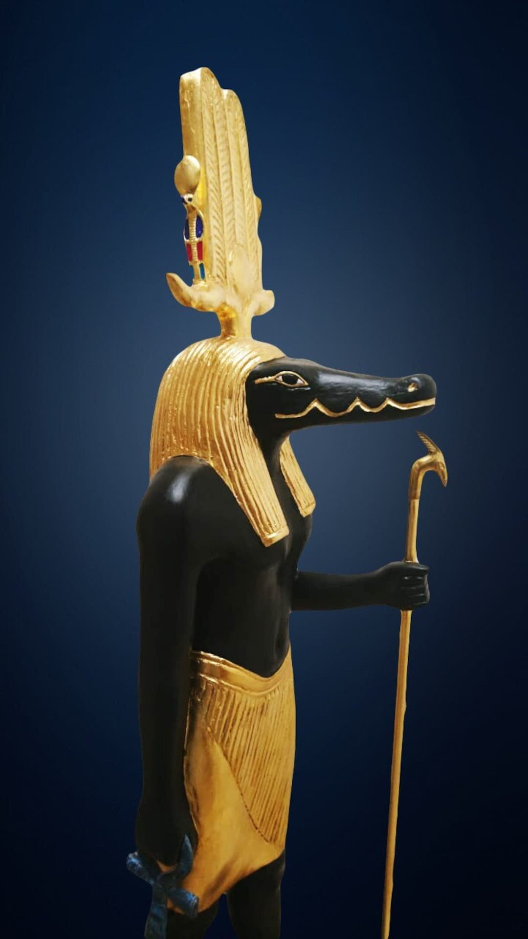 Life Size Egyptian God Sobek Statue, God of Nile. Egyptian Statuette ...