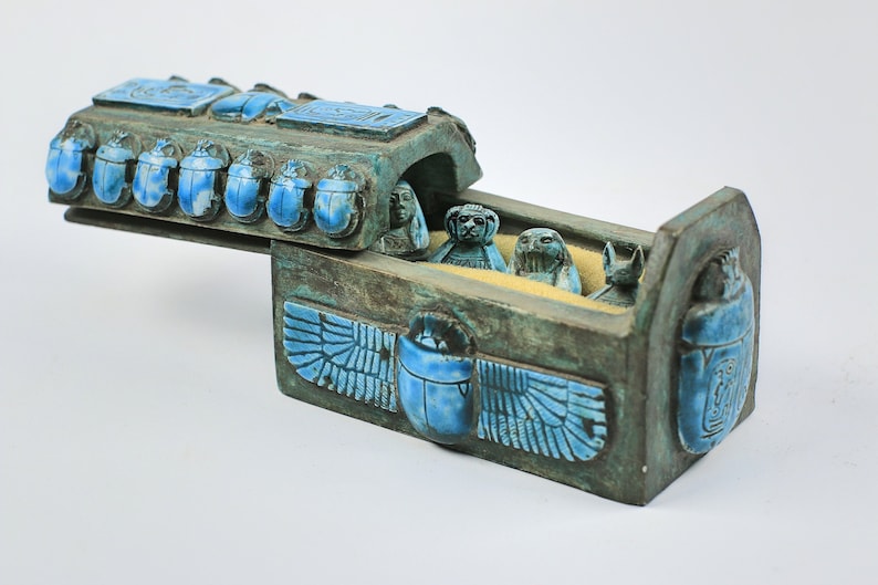 Four Replica Canopic Jars With a Box Tomb With the Amazing - Etsy