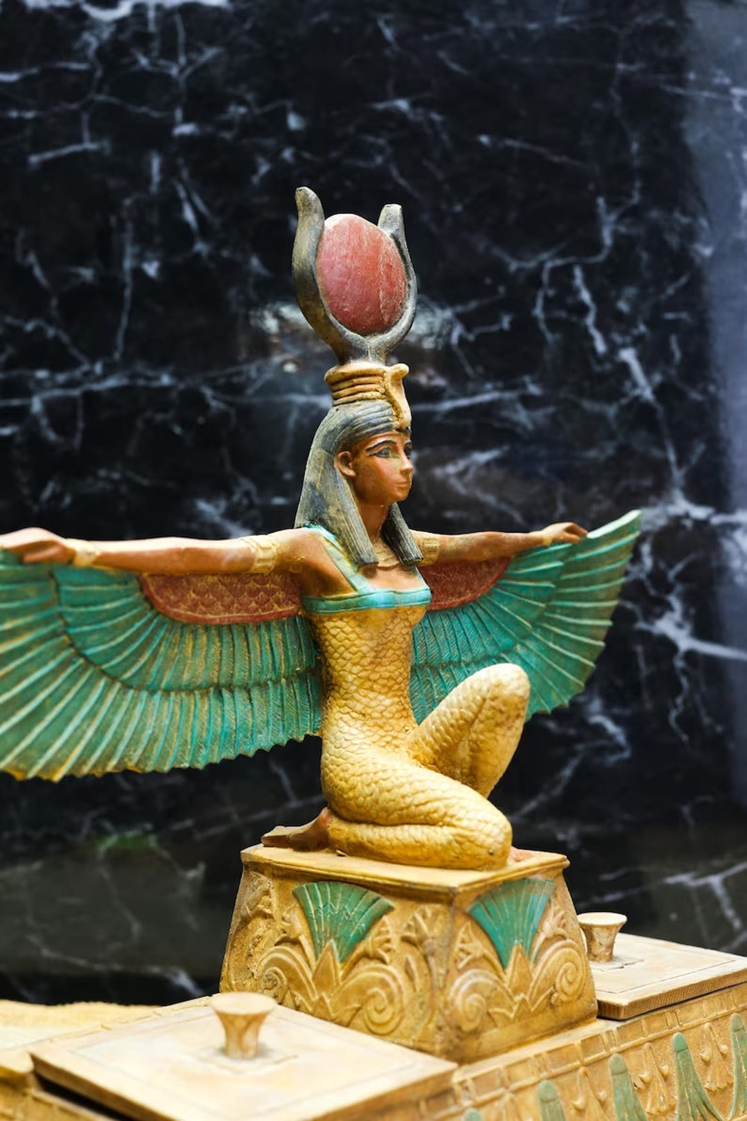 Ancient Egyptian Goddess Isis Kneeling Statue, Isis With Magic and Healing Power! ISIS Incense ...
