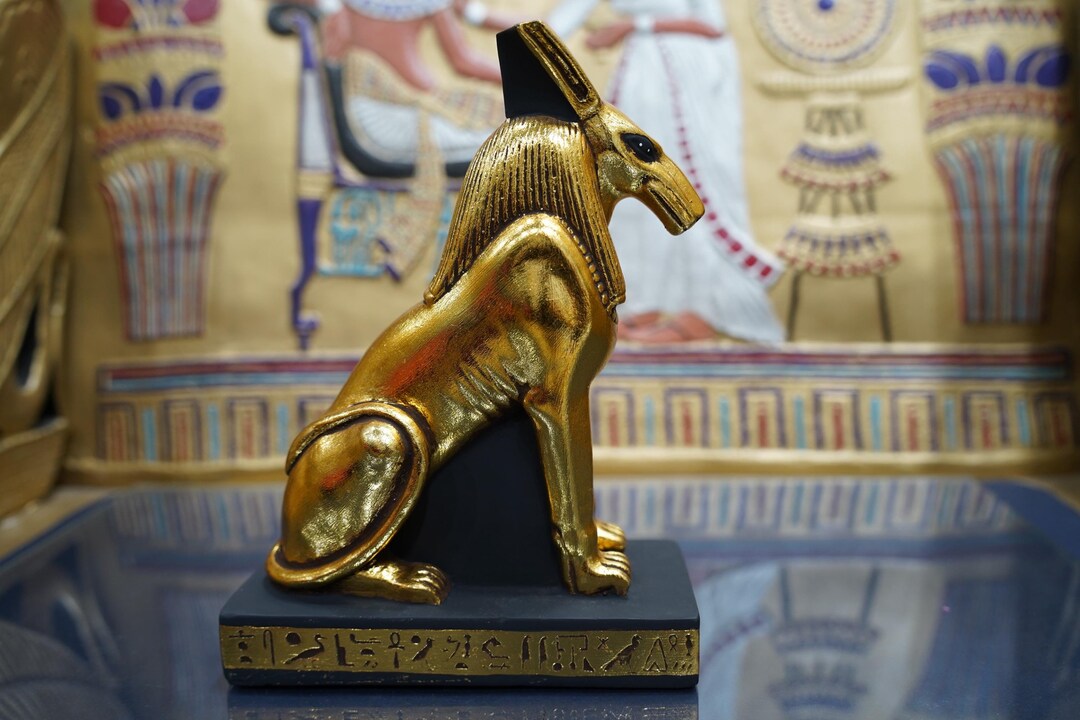 Seth God Statue With Gold Leaf Accents, Ancient Egyptian Deity - Etsy