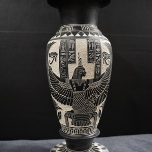 Basalt Vase With Egyptian Deities: Eternal Guardians of Myth and Magic ...