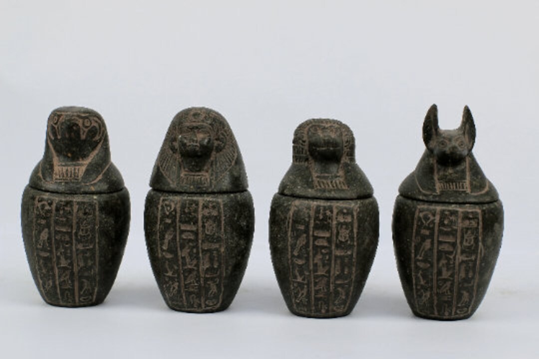 Gorgeous Canopic Jars -the Four Organs Jars Made From Black Granite ...
