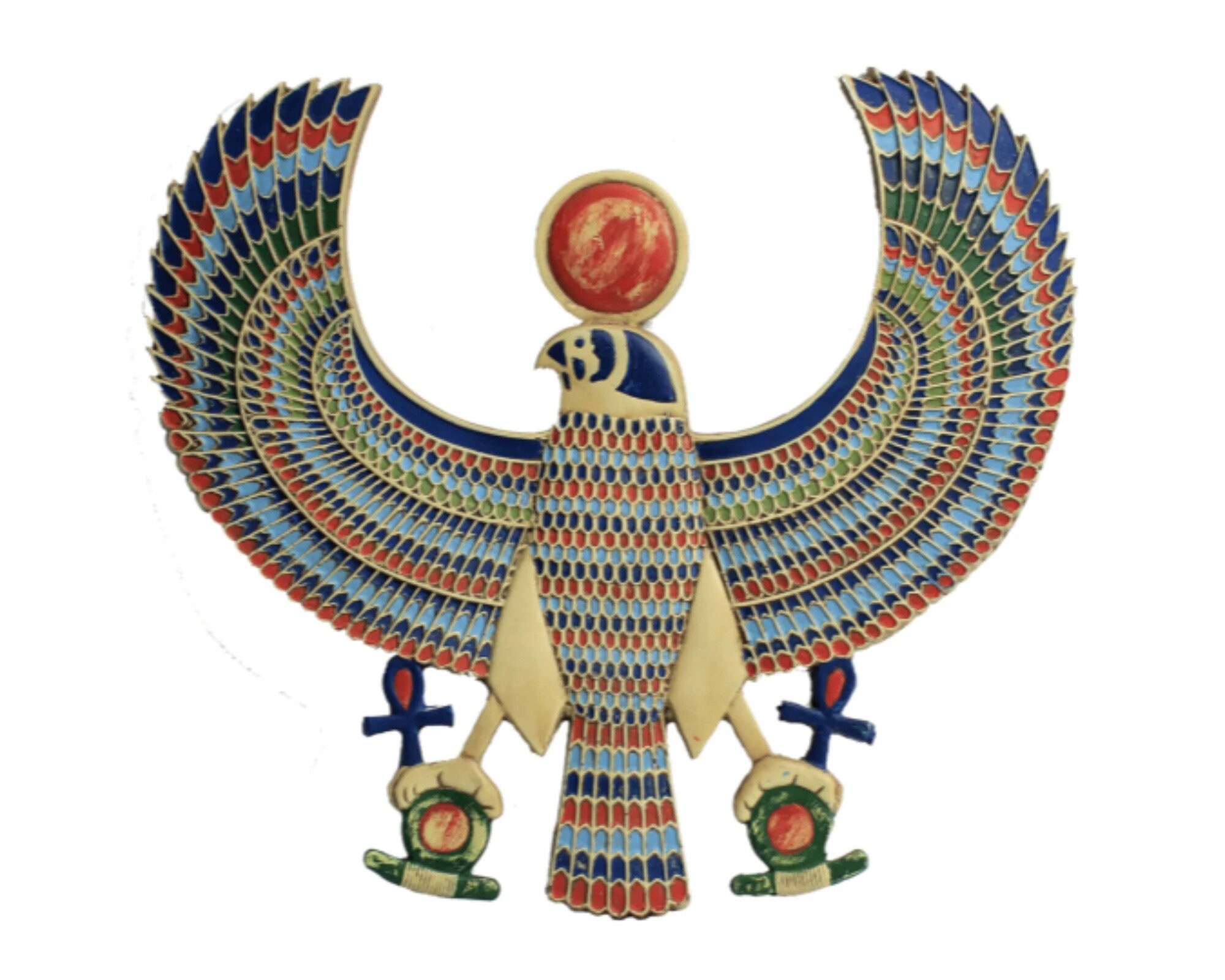 Horus Falcon Figurine Holding Ankh Replica Handmade Altar - Etsy