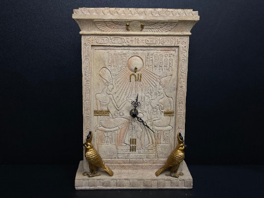Beautiful Ancient Egyptian Clock of God Horus as a Falcon Wearing the ...
