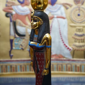 Goddess Nut Statue – Egyptian Sculpture With Color Accents and Gold ...