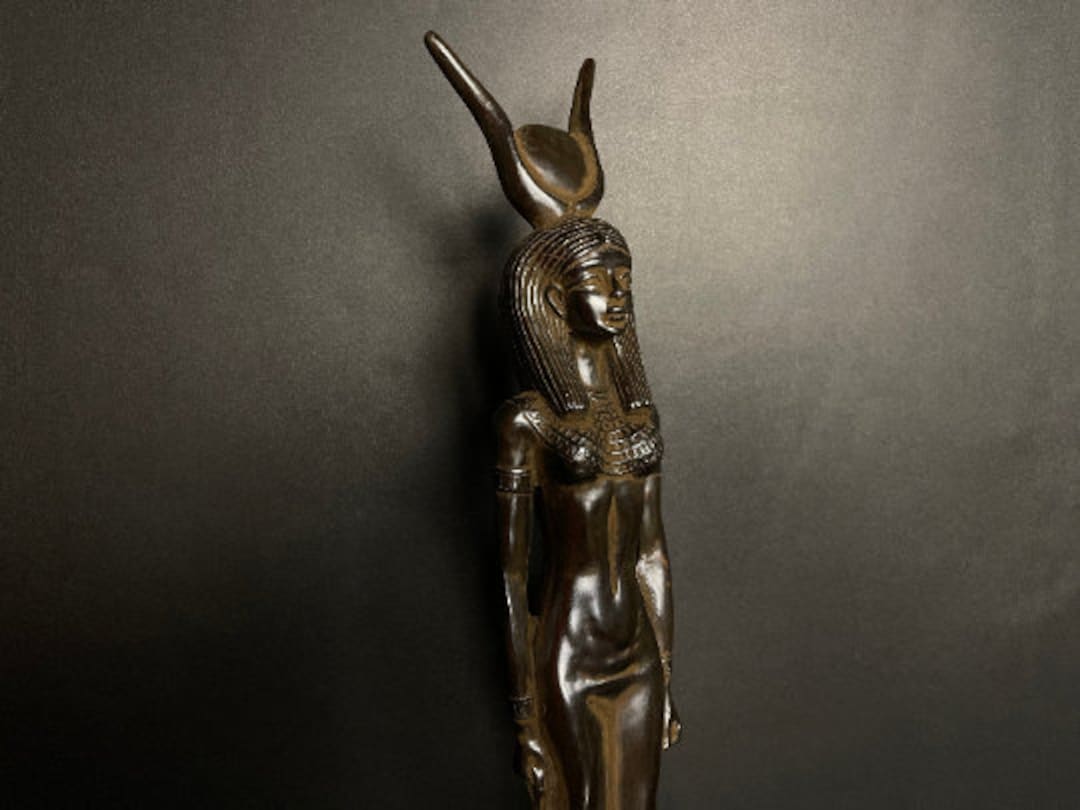 Replica ISIS Goddess Statue - HATHOR Symbol - Egyptian ANKH - Home ...