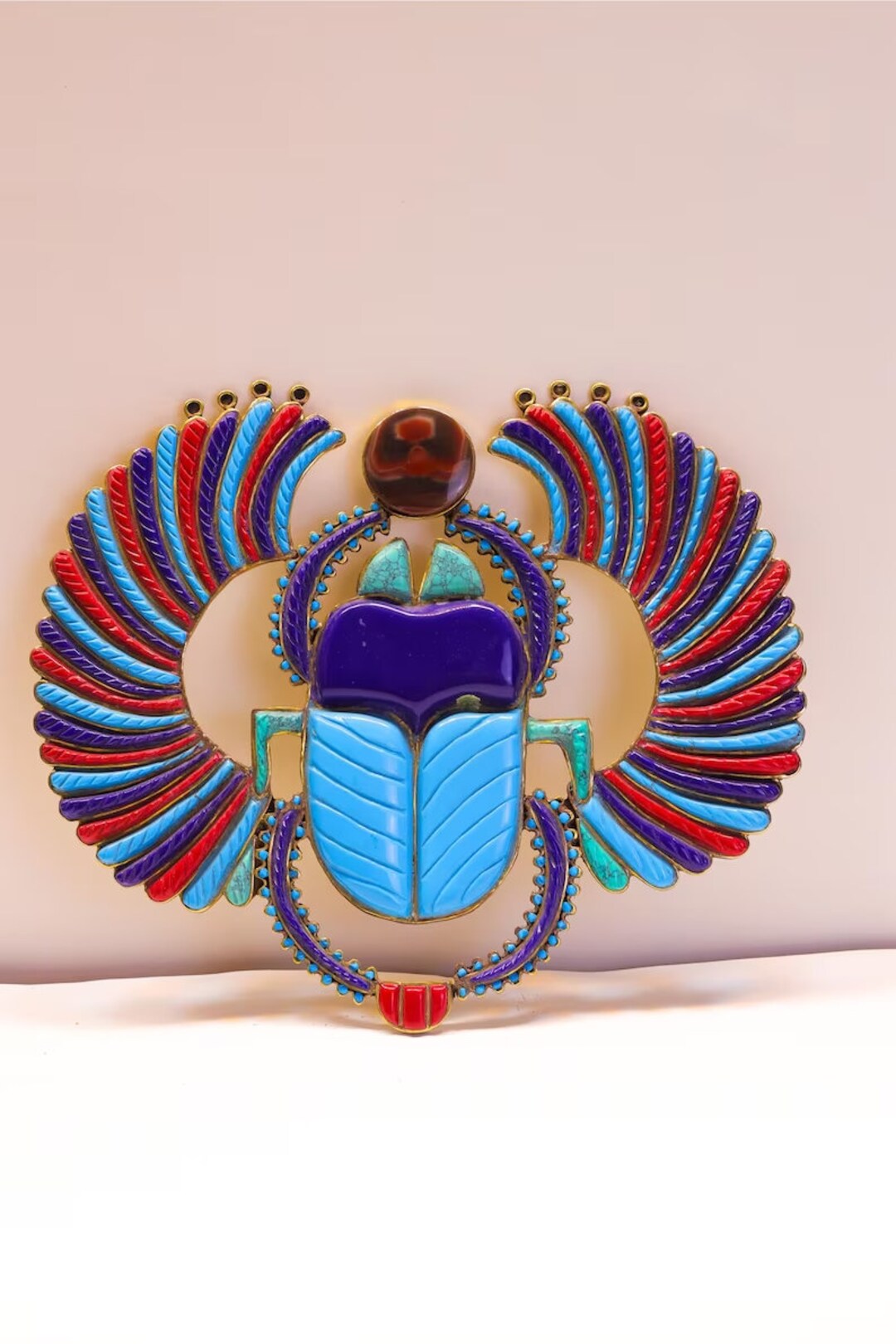 Egyptian Winged Scarab, Winged Scarab Beetle Figurine. Scarab With Sun ...