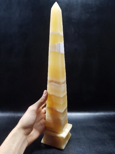 Large Egyptian Alabaster Obelisk Hand Carved Inscriptions With - Etsy