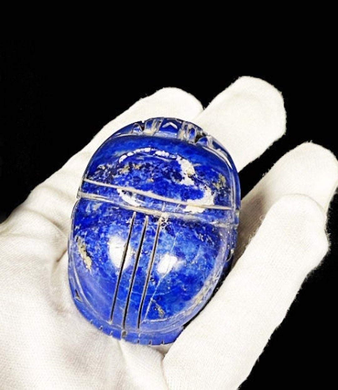 Fantastic Scarab Beetle ( Symbol of Good Luck ) Made of Real Lapis ...