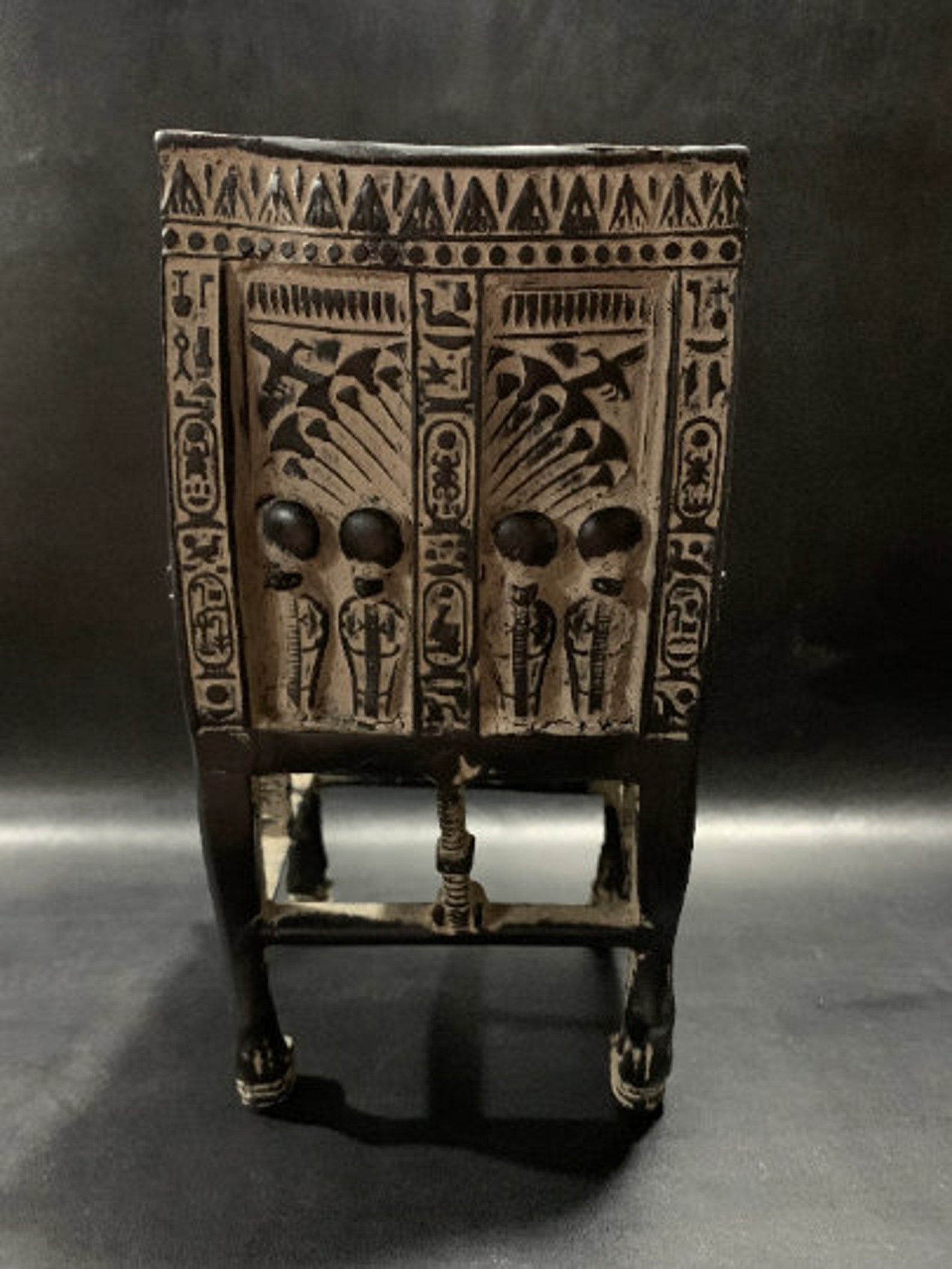Replica King TUTANKHAMUN Throne With Sekhmet Lion Head the & Egyptian ...