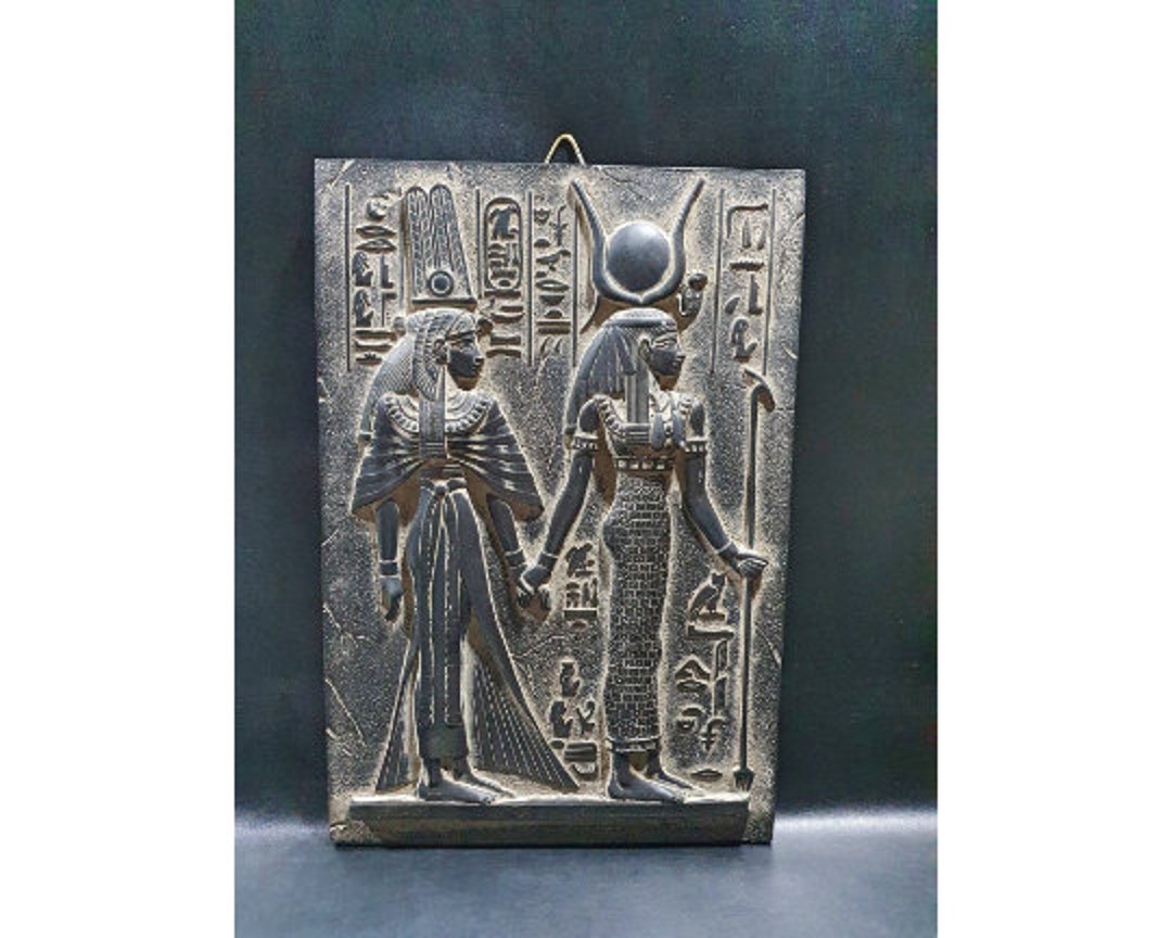 Handmade Tablet of ISIS and NEFERTARI (lady of All Lands),12.7"x8.5 ...