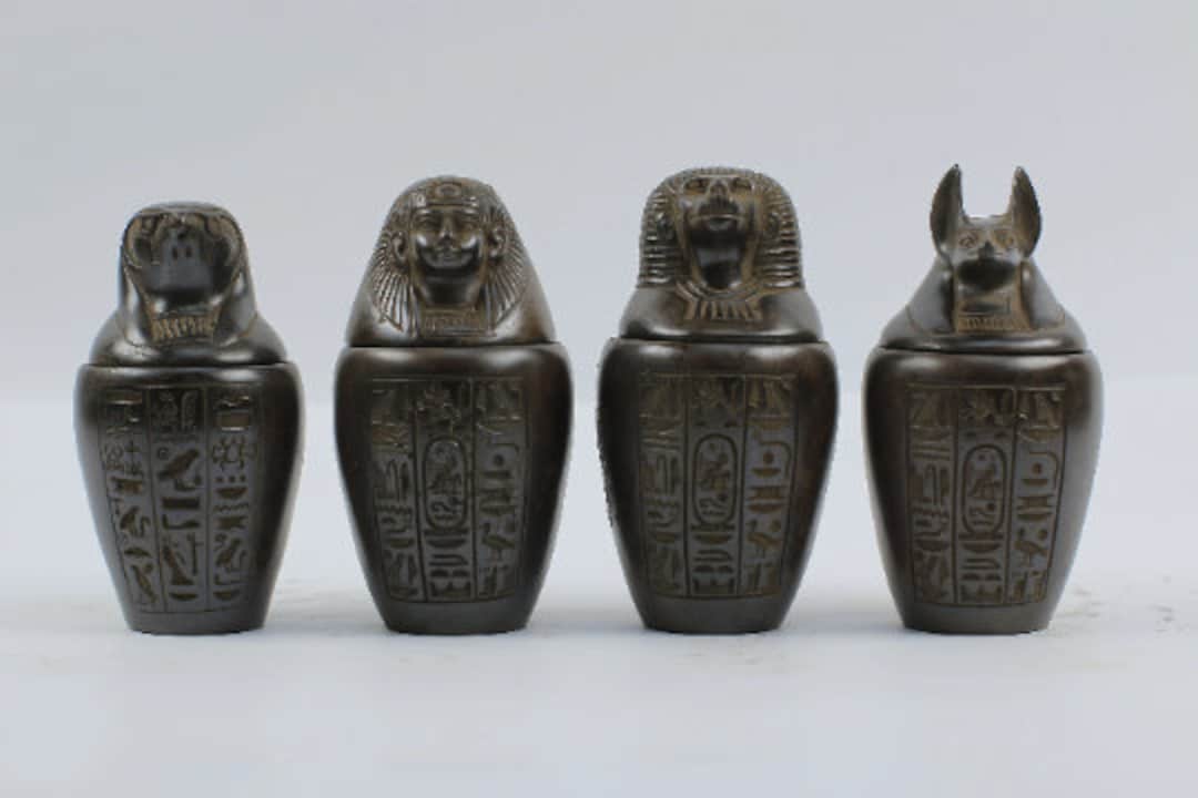 Organs Jars (canopic Jars)the Four Organs Jars Made From Egyptian ...