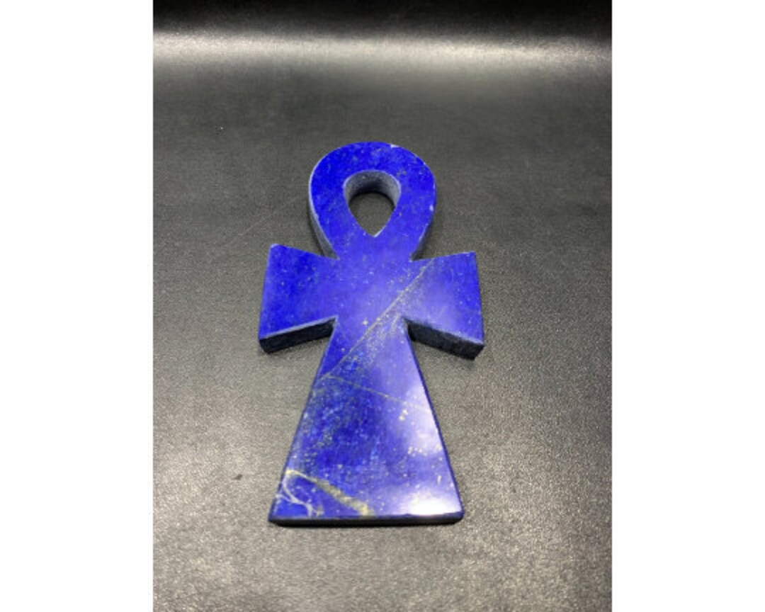 Blue Egyptian ANKH (key of Life) With Amazing Hand Carving and Natural ...