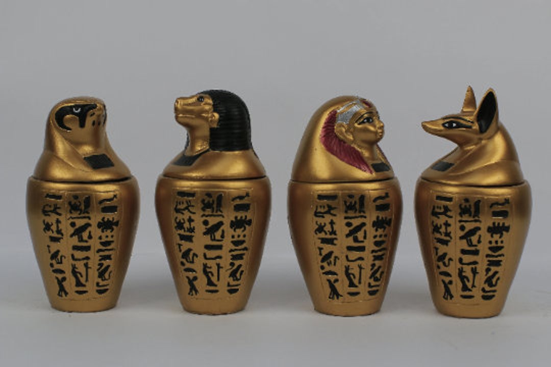 Gold Organs Jars (canopic Jars )the Four Organs Jars Made From Egyptian ...