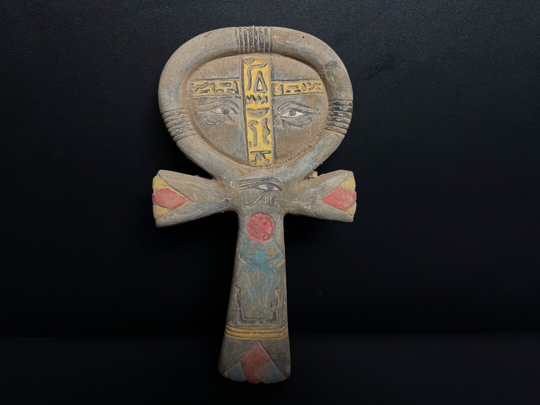 Egyptian ANKH (key of Life) With the Beautiful Egyptian Face - Lime ...