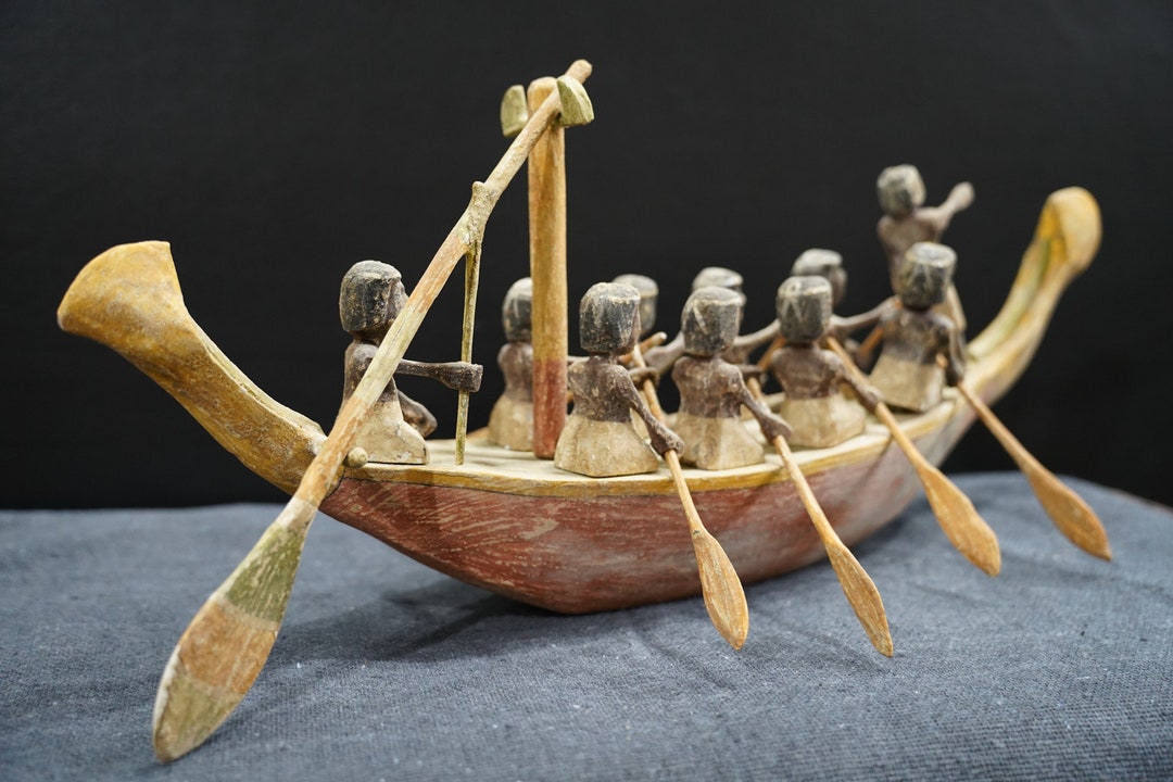 Wooden Nile River Boat With Egyptian Pharaohs: Journey Through Time and ...