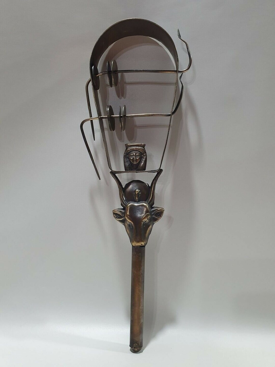 Handmade Hathor Copper Sistrum - Musical Instrument - Replica Sistrum ...