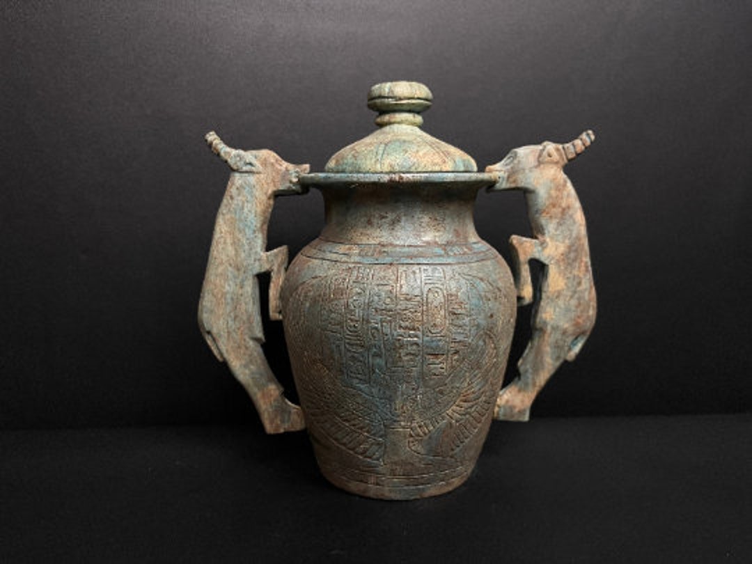 Beautiful Ancient Egyptian Vase With ISIS Goddess of Protection and ...
