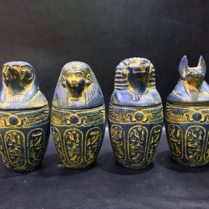 Canopic Jars Made From Natural Stone With the Old Touching and ...