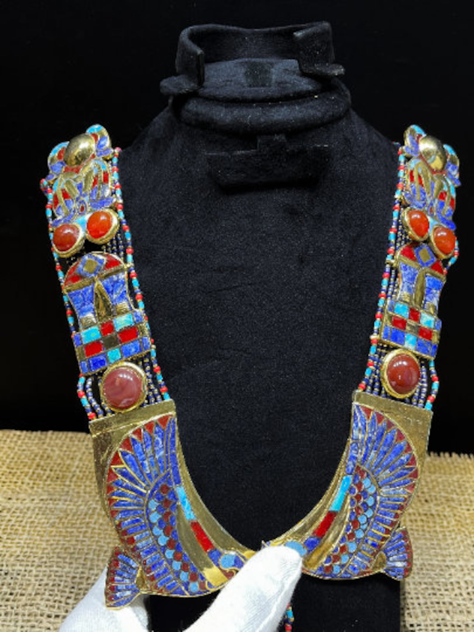 King Tutankhamun Necklace With the Egyptian Scarab and Two Cobras ...