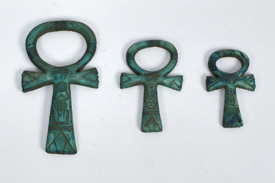 Set of Ancient Egyptian Green Replica Ankh (key of Life) Eternal Life ...