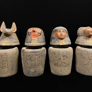 Old-fashioned Organs Jars canopic Jars Four Organs Jars Made From Heavy ...