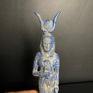 Blue Stone HATHOR Goddess Statue - Hathor Statuette - Made in Egypt - Etsy