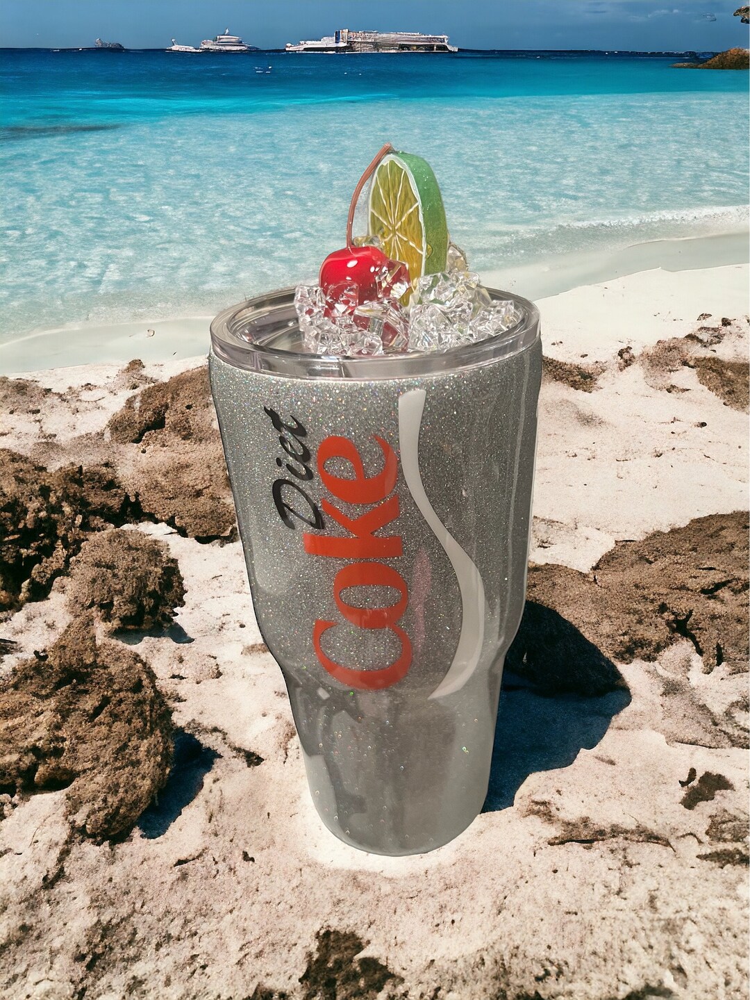 Diet Coke Inspired 30oz Tumbler, Glitter Tumbler, Personalized Gift ...