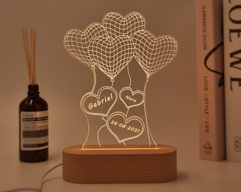 3d Led Heart Light | Etsy