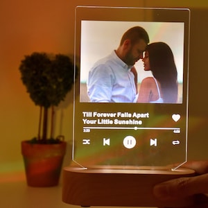 Personalized Song Led Lamp, Custom Lamp With Photo, Custom Acrylic ...