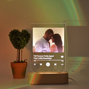 Personalized Song Led Lamp, Custom Lamp With Photo, Custom Acrylic ...