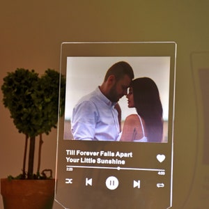 Personalized Song Led Lamp, Custom Lamp With Photo, Custom Acrylic ...