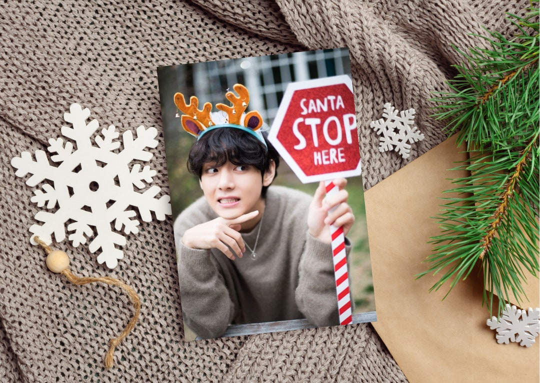 BTS V Christmas Card With Envelope / Kpop Taehyung Holiday Greeting ...