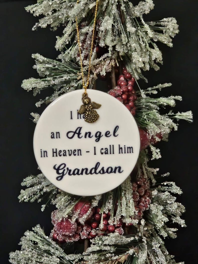 I Have an Angel in Heaven-i Call Him Grandson Ornament / Memorial ...