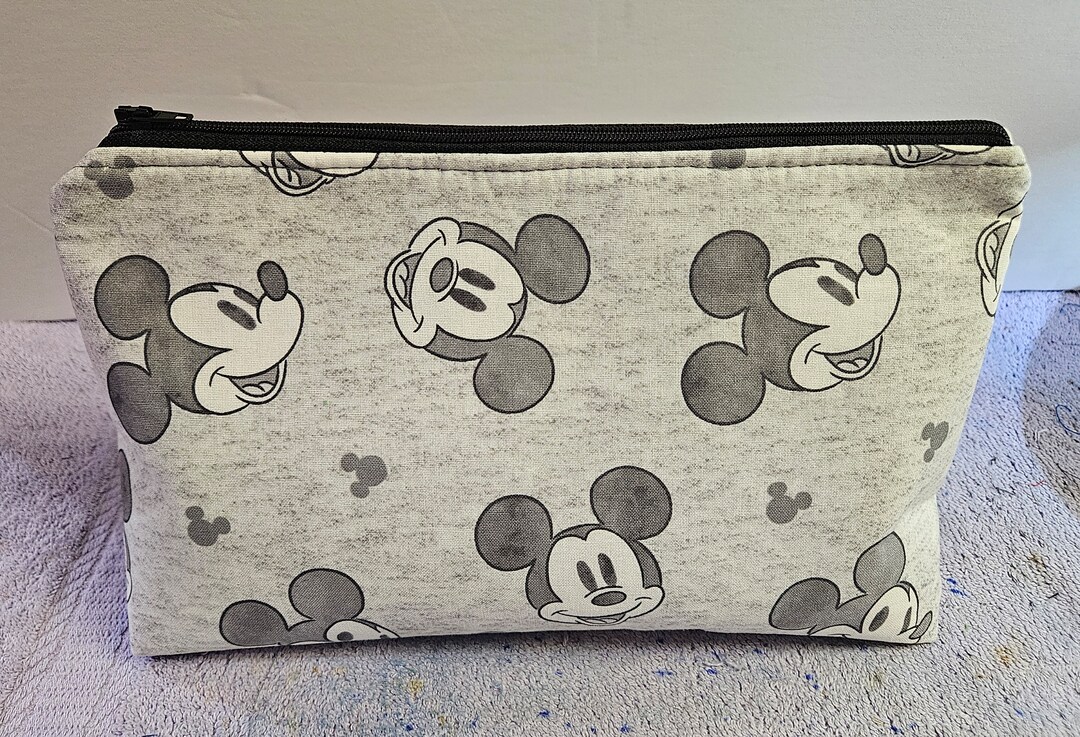 Mickey Mouse Zipper Bag, Handmade Cotton Pouch - Etsy