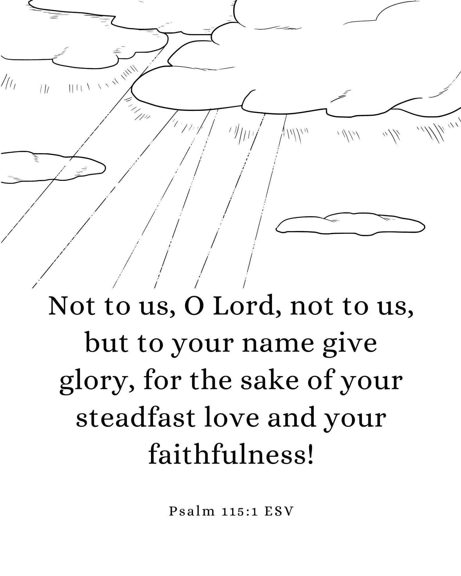 Psalm 115:1 ESV Scripture Print, Clouds - Etsy